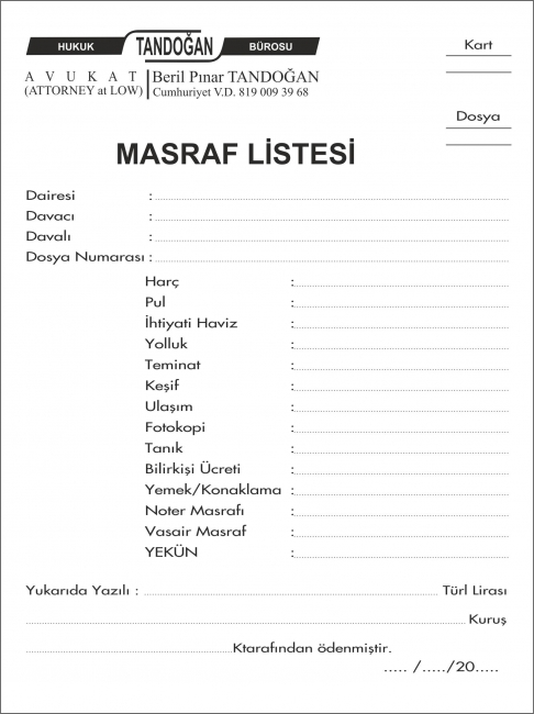 Adisyon/Fiş/Makbuz/Form - Ürün Detay